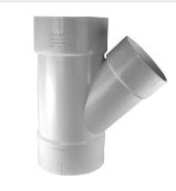 Charlotte Pipe 6 in. x 6 in. x 4 in. PVC DWV Wye Reducing, White PVC ...